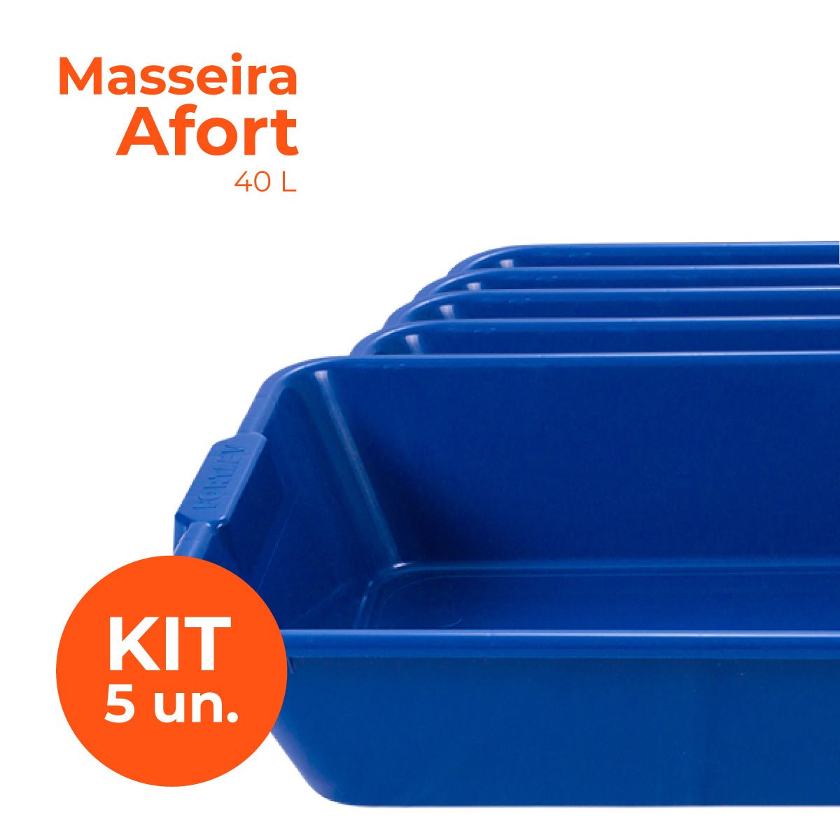 Kit 5 Caixas de Massa 40 Litros Azul Afort | MadeiraMadeira