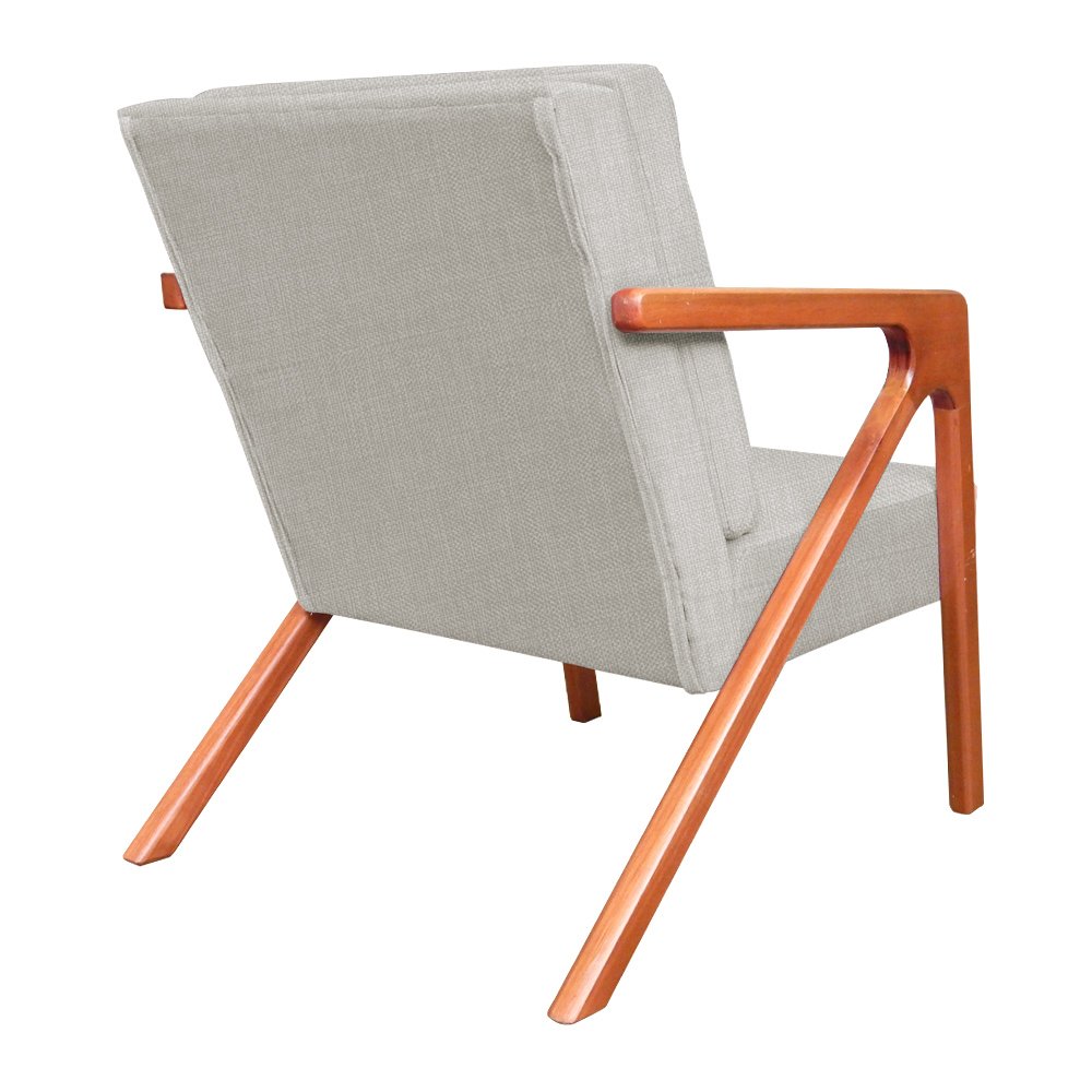 Poltona Luxo Monalisa Pés de Madeira Linho Bege - Vallisa Decor ...