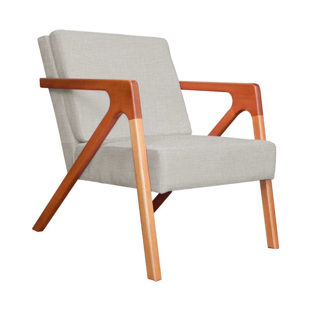 Poltona Luxo Monalisa Pés de Madeira Linho Bege - Vallisa Decor ...