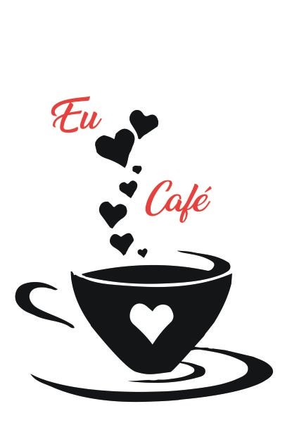 Adesivo Decorativo de Parede Frase Eu Amo Café | MadeiraMadeira