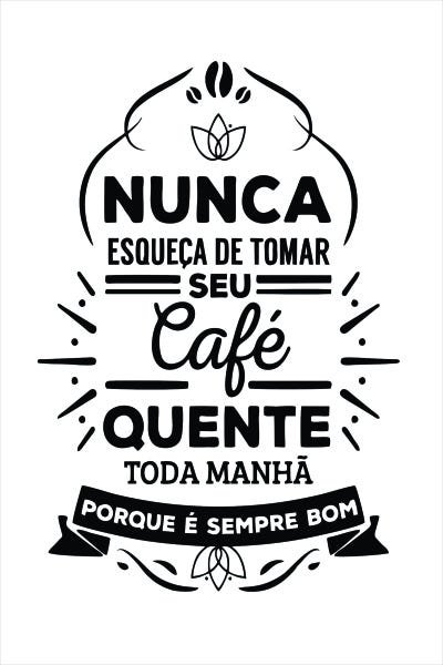 Adesivo Decorativo de Parede Frase Café | MadeiraMadeira
