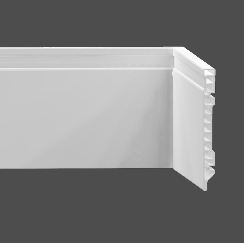 RODAPÉ PVC 15cm FRISADO BRANCO - KIT COM 15 BARRAS | MadeiraMadeira