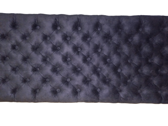 CABECEIRA PARA CAMA QUEEN ESTOFADA BOX 1.60M SUEDE PRETO ACABAMENTO CAPITONE | MadeiraMadeira