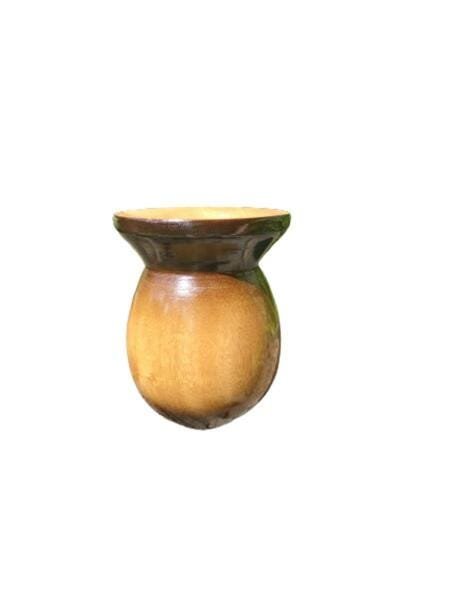 Cuia De Madeira Imbuia Pintada Sem Pé - Marrom Claro | MadeiraMadeira