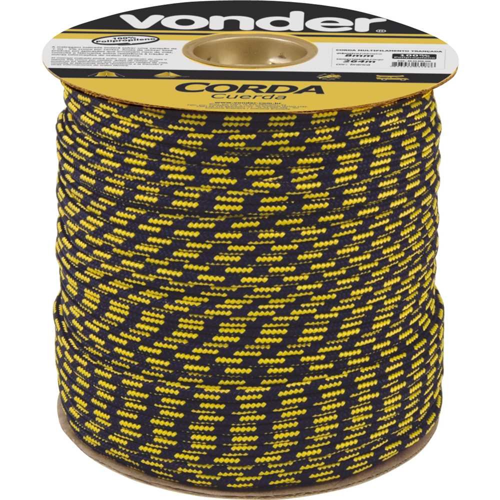 Corda Multifil Trançada 10mm X 190m Cores Diversas Vonder | MadeiraMadeira