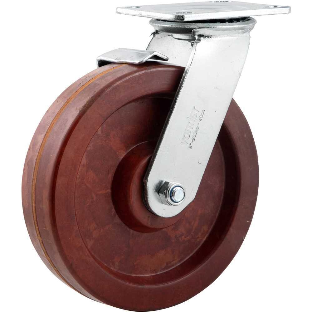 Rodizio Giratório com Freio 8'' Celeron Industrial Vonder | MadeiraMadeira