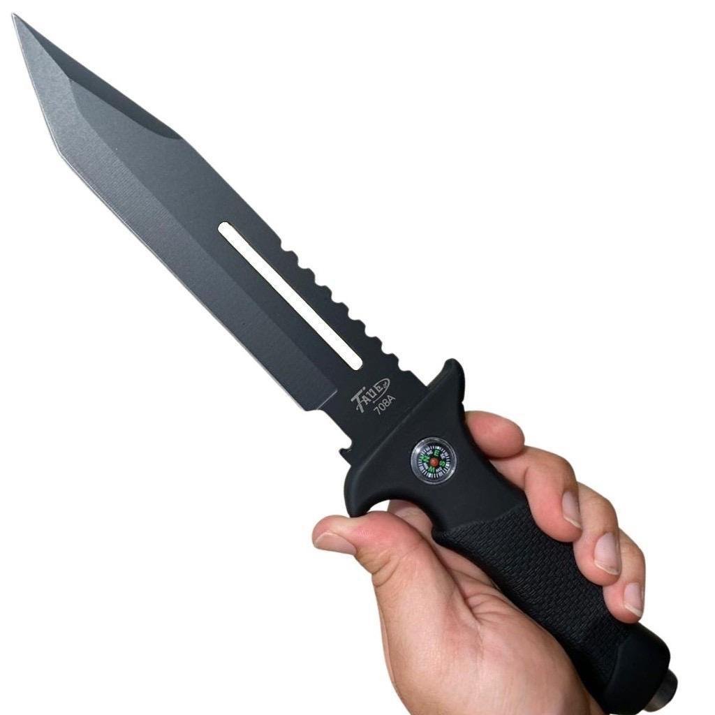 Faca Churrasco Tática Rambo Pesca Camping Super Afiado Com Bainha ...