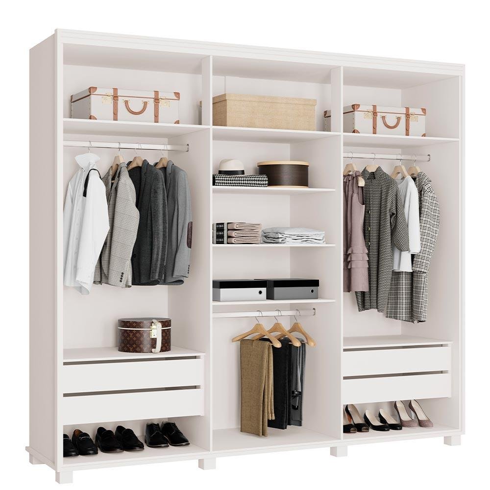 Guarda Roupa Casal Branco 6 Portas | MadeiraMadeira