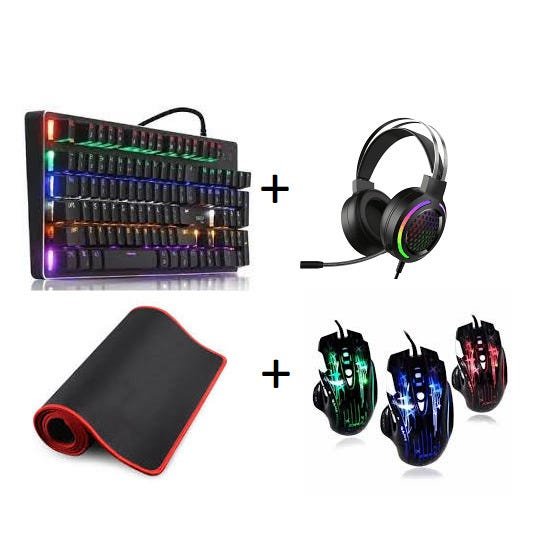 Mega Kit Gamer Teclado KNUP-TM010, Fone Aoas-60, Mouse Pad LEHMOX GT ...