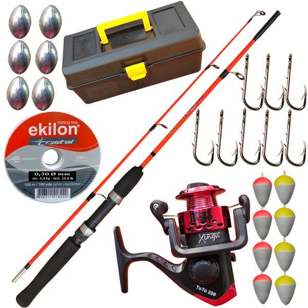 Kit Pesca Vara 1,20M + Molinete com Linha e Maleta Completo | MadeiraMadeira