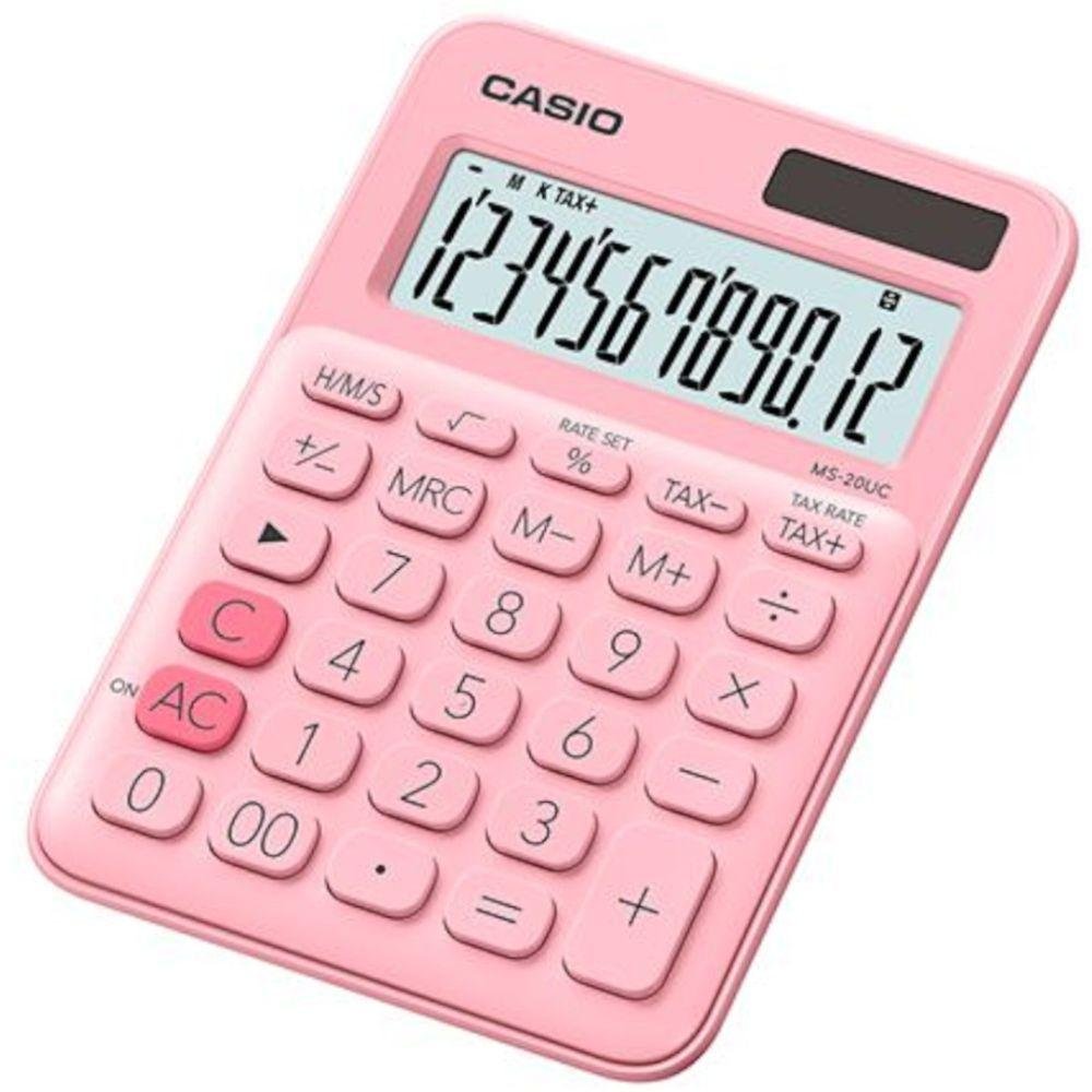 Calculadora de Mesa 12 Dígitos com Cálculo de Horas e Big Display Ms-20uc-pk-n-dc Rosa ...