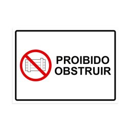 Placa de Sinalização Proibido Obstruir | MadeiraMadeira