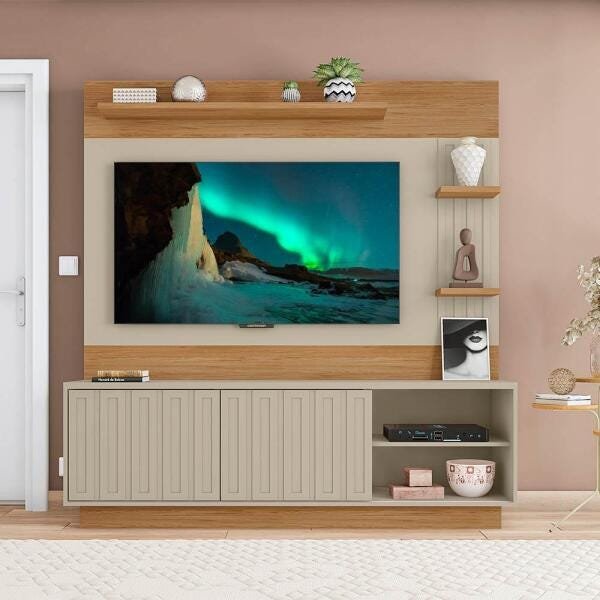 Estante para Sala TV 65 Polegadas Clap Buriti Off White Caemmun ...