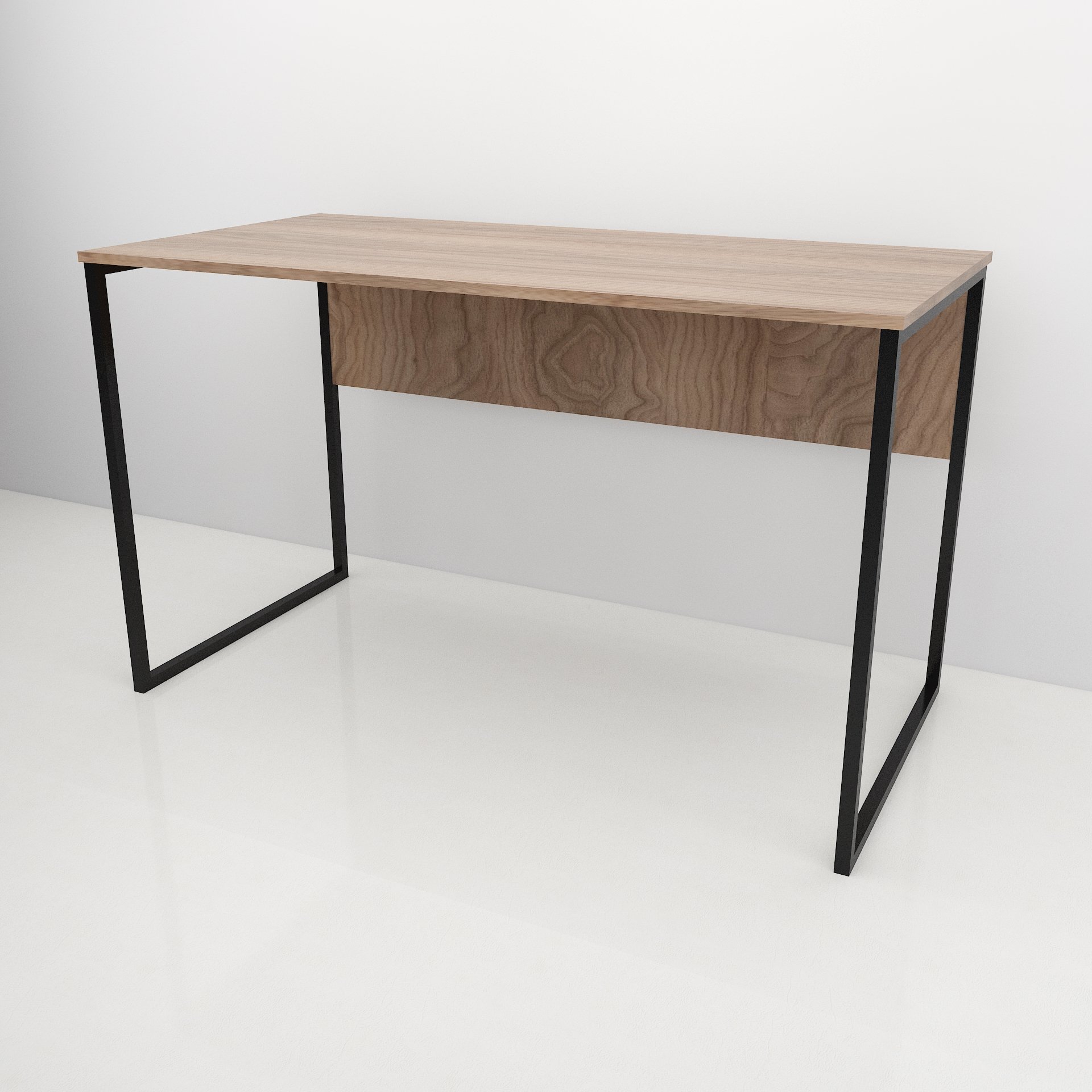 Mesa de Escritório Retangular Indus Economica 100cmx60cmx74cm - Nogal ...