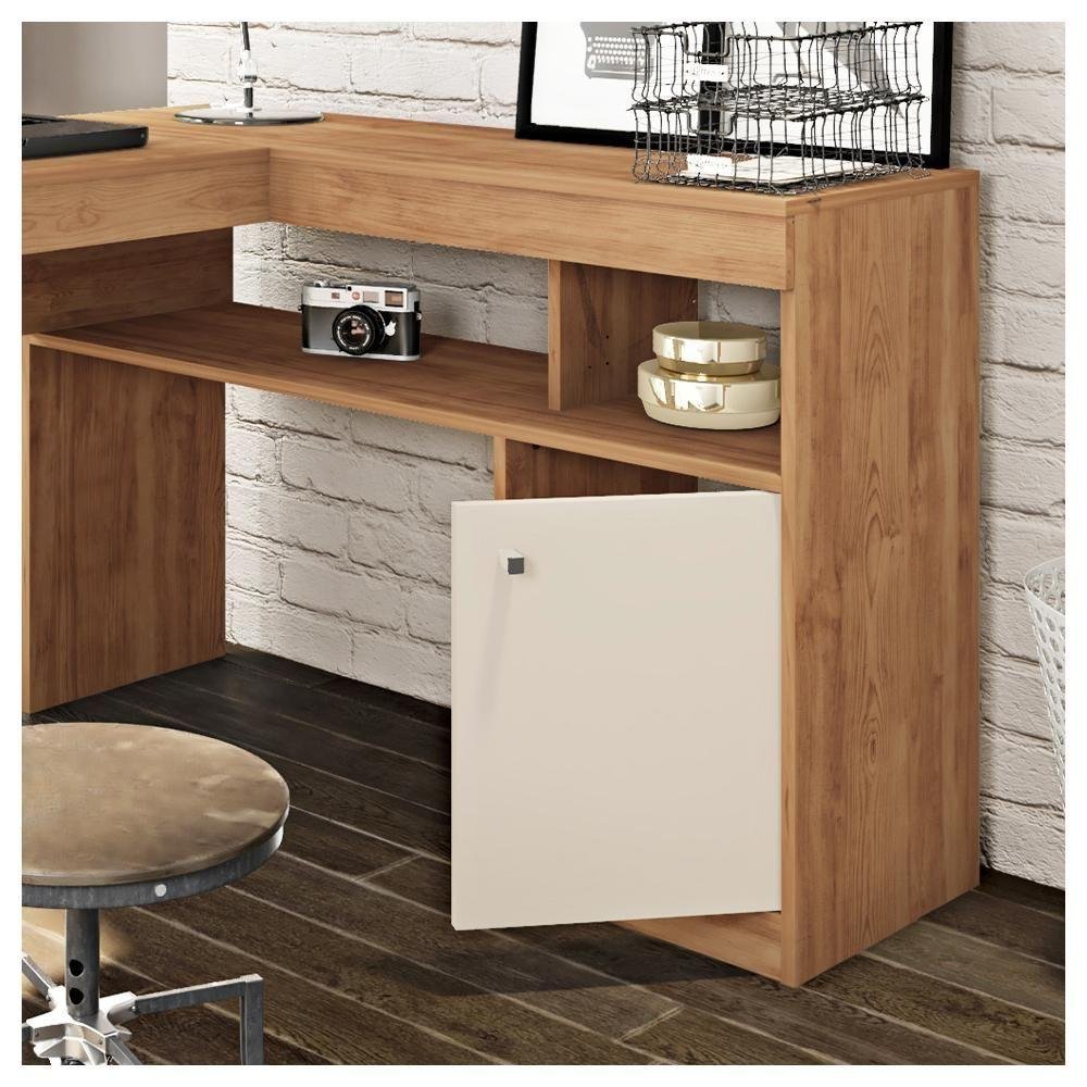 Mesa De Computador Com Porta Nilo Buriti Off White - Caemmun ...