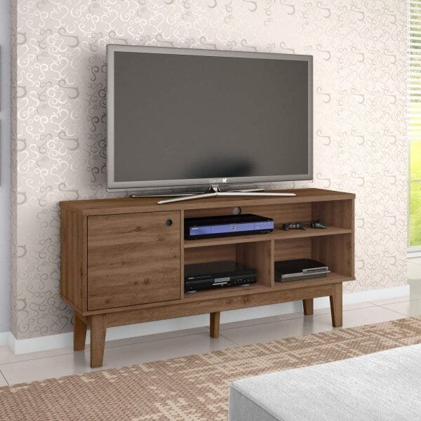 Rack para TV até 55 Polegadas Malbec Espresso Móveis | MadeiraMadeira