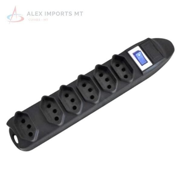 Filtro De Linha Extensão 6 Tomadas 10a Cabo 1 Mt Bivolt | MadeiraMadeira