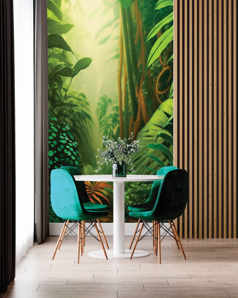 Papel de Parede 3D Painel 2M Folha Floresta Tropical Vivo Jadim ...