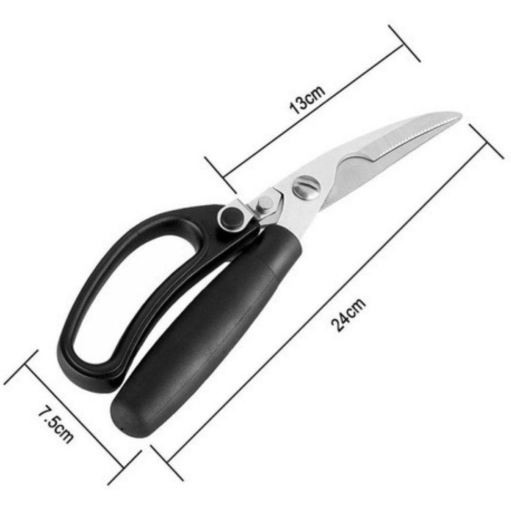 2 Tesouras Frango Lâmina Aço Inox Cabo Plástico 23x6,5cm | MadeiraMadeira