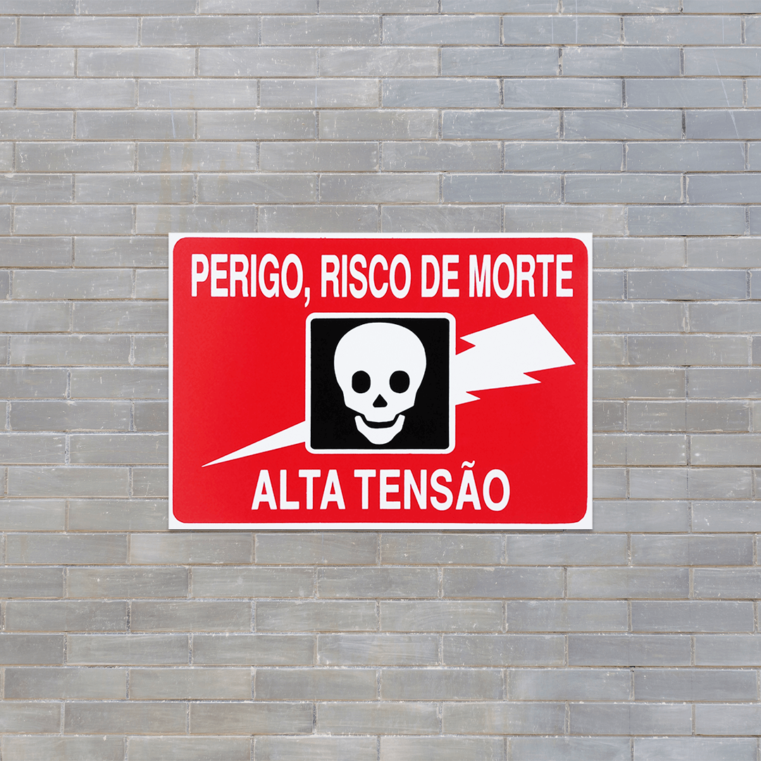 Combo 3 Placas De Sinalização Perigo Risco De Morte Alta Tensão 30x20 ...