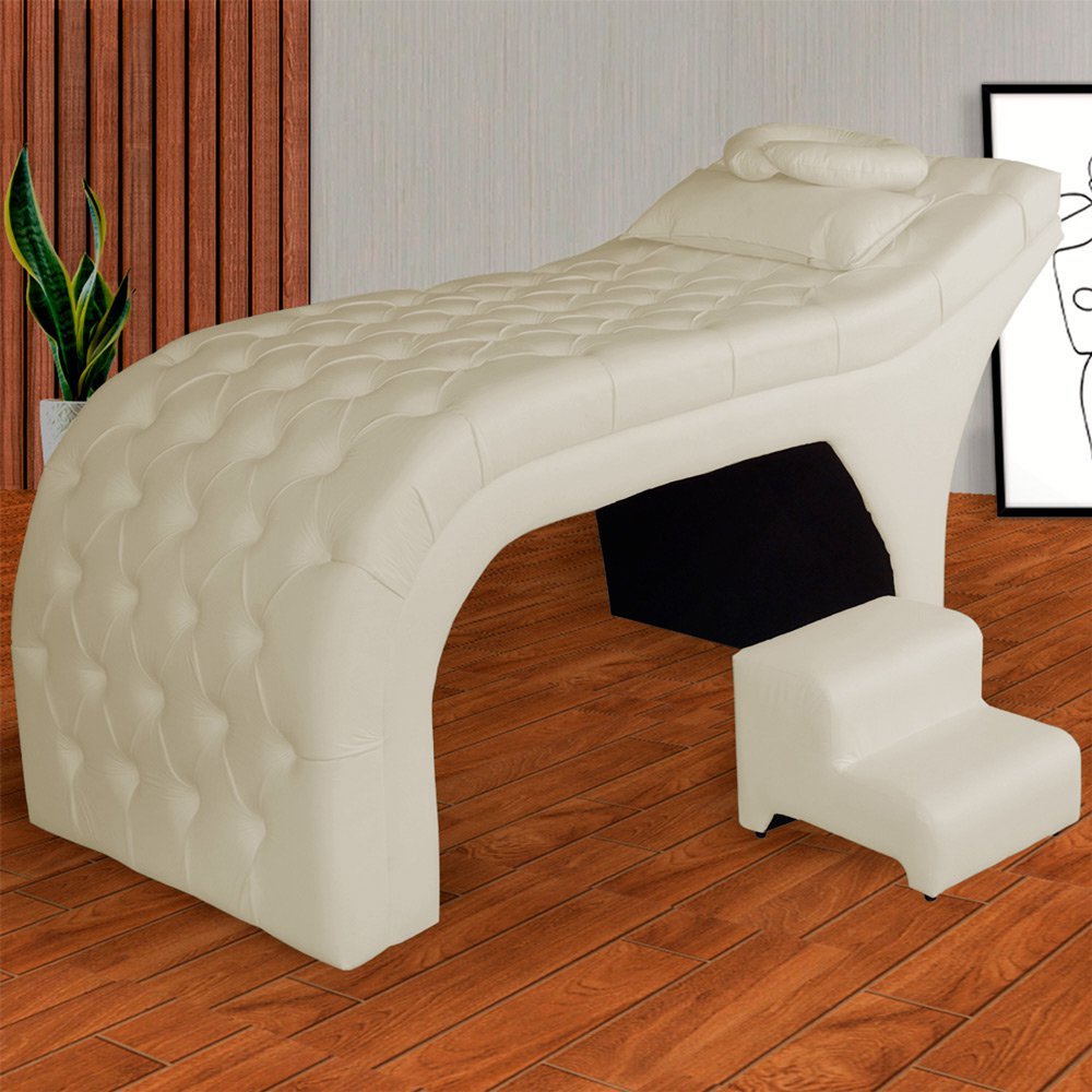 Maca para Estética Fixa com Capitonê Jade 60cm PU Bege - Montanaris Decor MD MONTANARIS DECOR ...