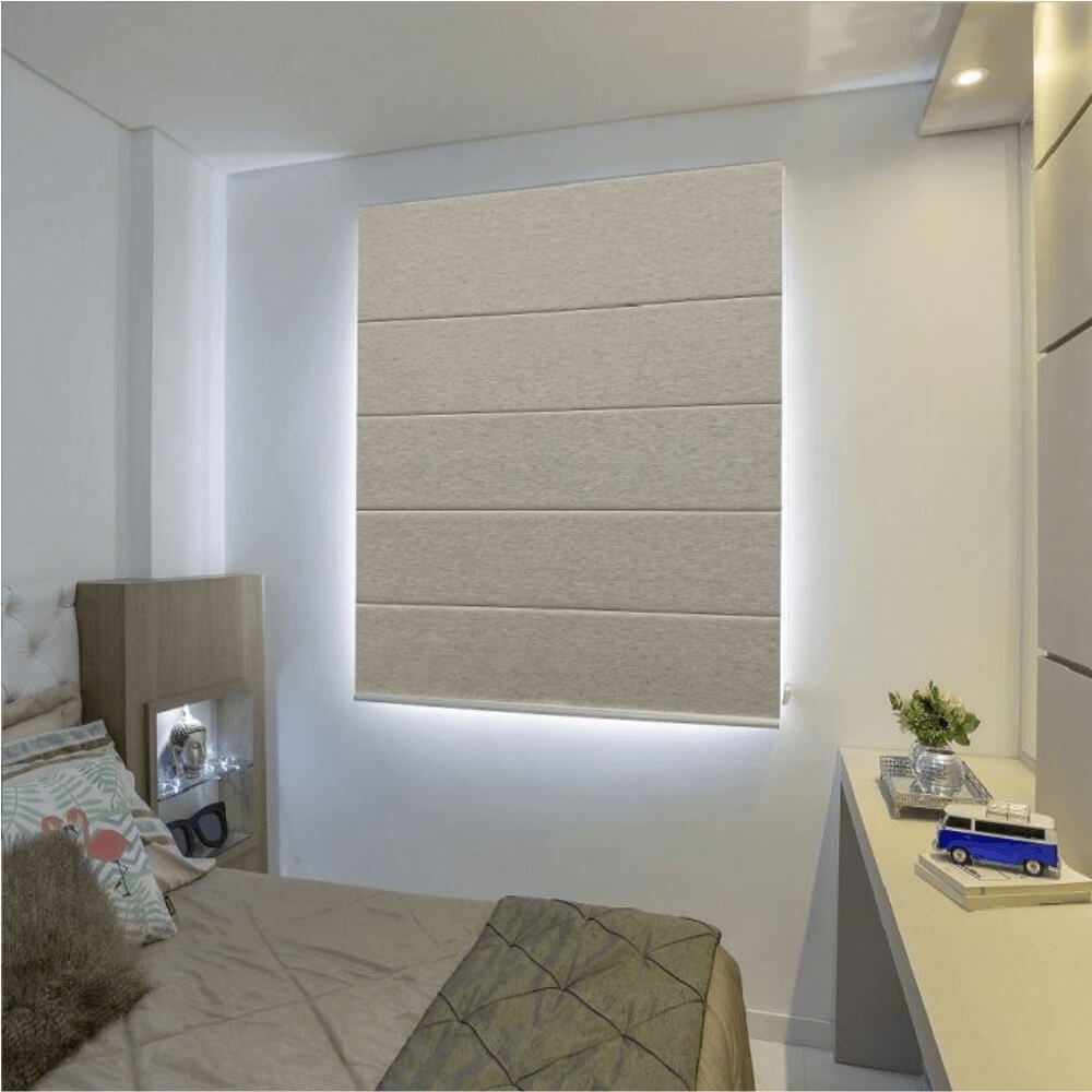 Persiana Romana Blackout Bege - 1,00m x 1,20m | MadeiraMadeira