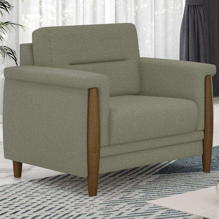 Poltrona Decorativa Pes Em Madeira Lugano TCE 1026 Moll | MadeiraMadeira