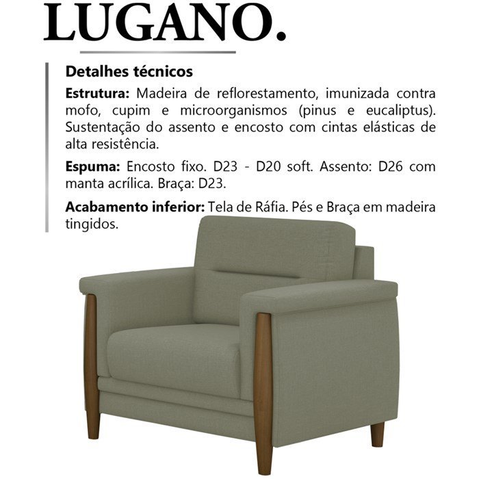 Poltrona Decorativa Pes Em Madeira Lugano TCE 1026 Moll | MadeiraMadeira