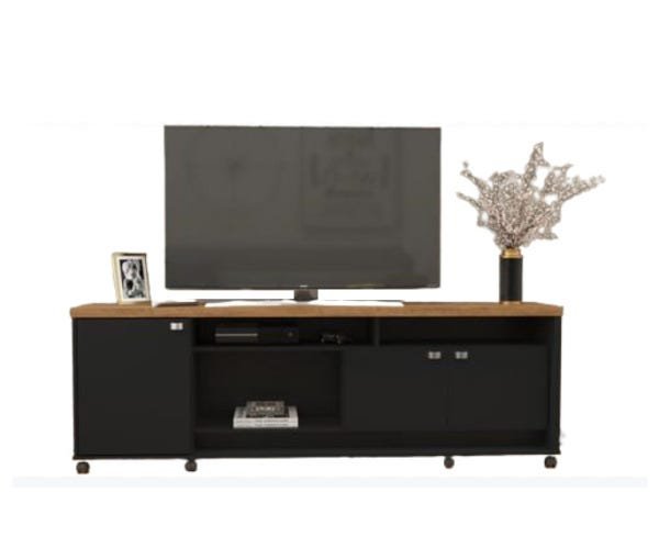 Rack Bancada para TV até 55 Polegadas Dallas Lukaliam: Preto Fosco ...