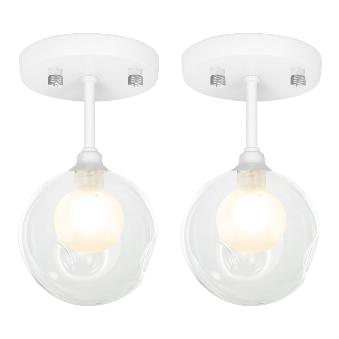 Kit 2 Lustre Plafon Harmony Branco 23x14 cm | MadeiraMadeira