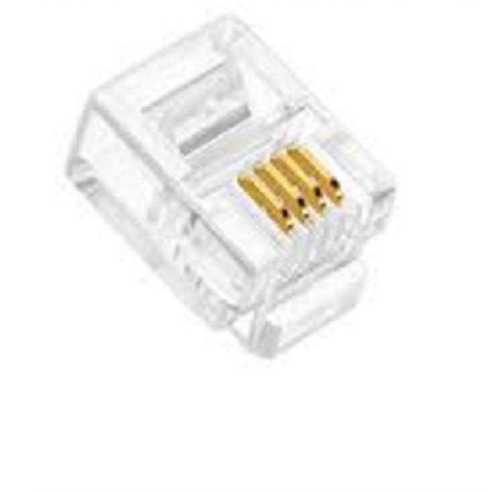 Kit 100 Plug Conector Modular Rj11 (6x4) | MadeiraMadeira