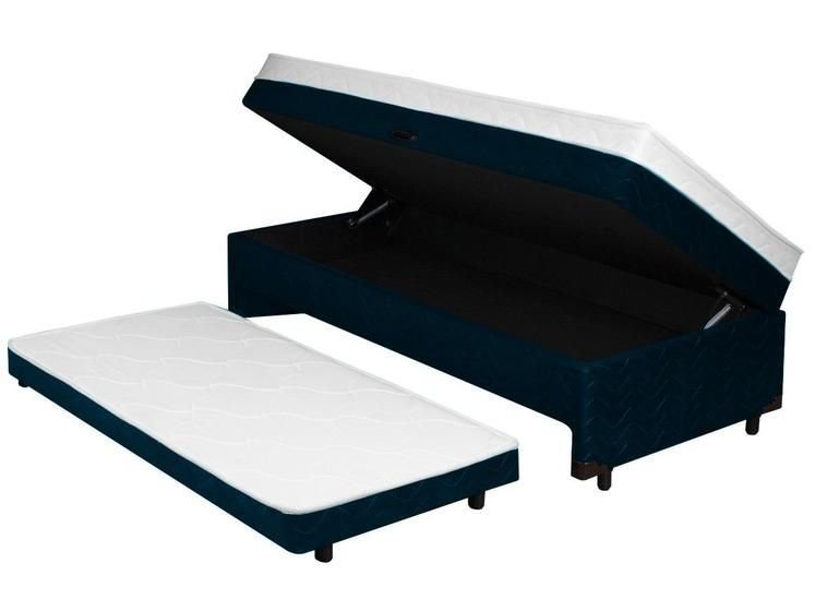 Bibox Solteiro com Espuma 5cm, Baú e Auxiliar | MadeiraMadeira
