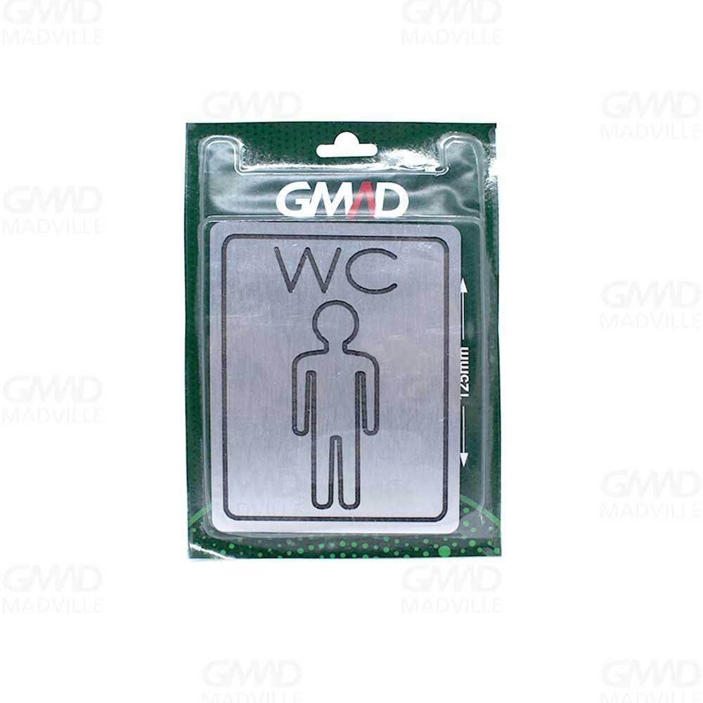 Placa De Sinalização Wc Masculino Alumínio | MadeiraMadeira
