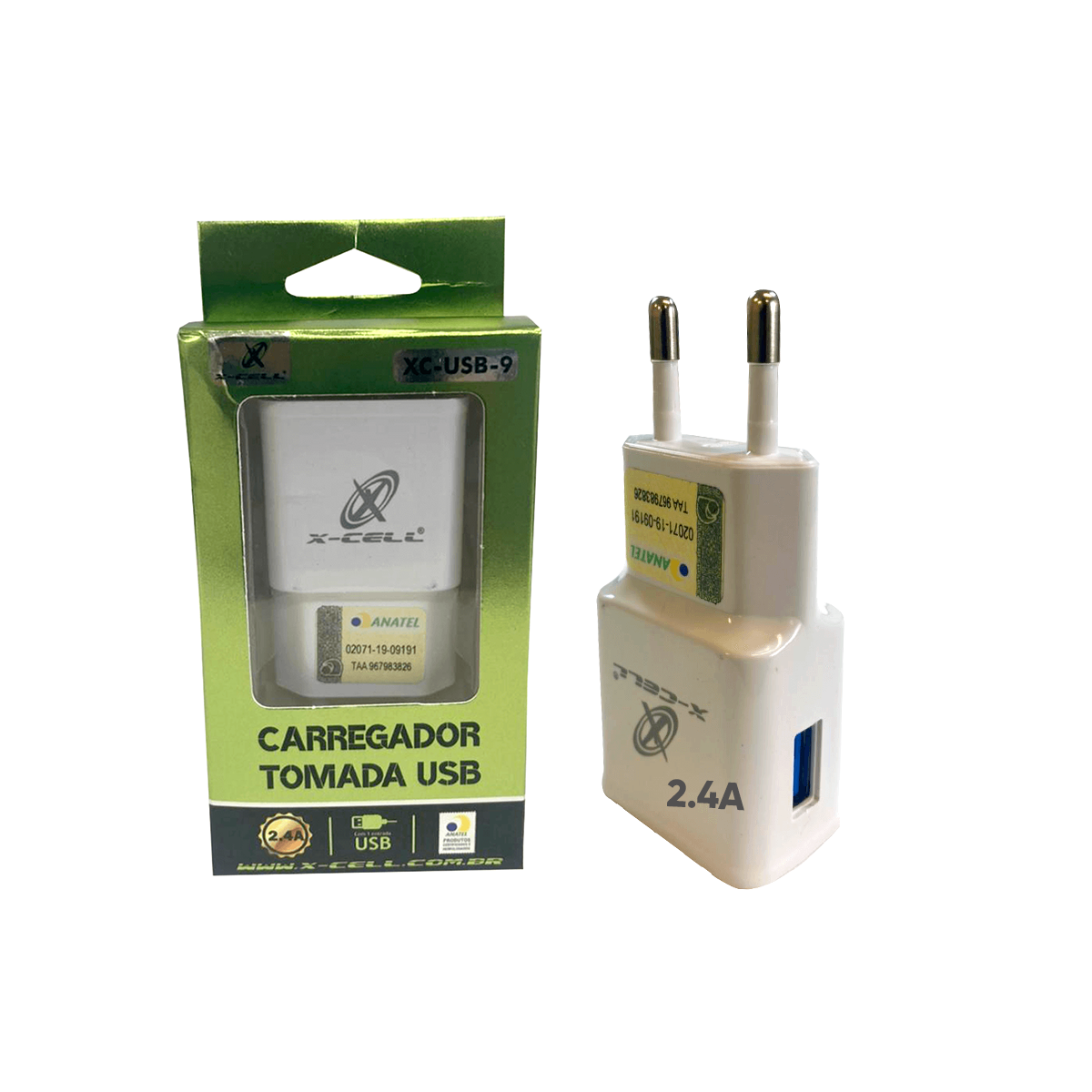 Carregador Usb Turbo para Smartphones Branco 2.4A Anatel | MadeiraMadeira
