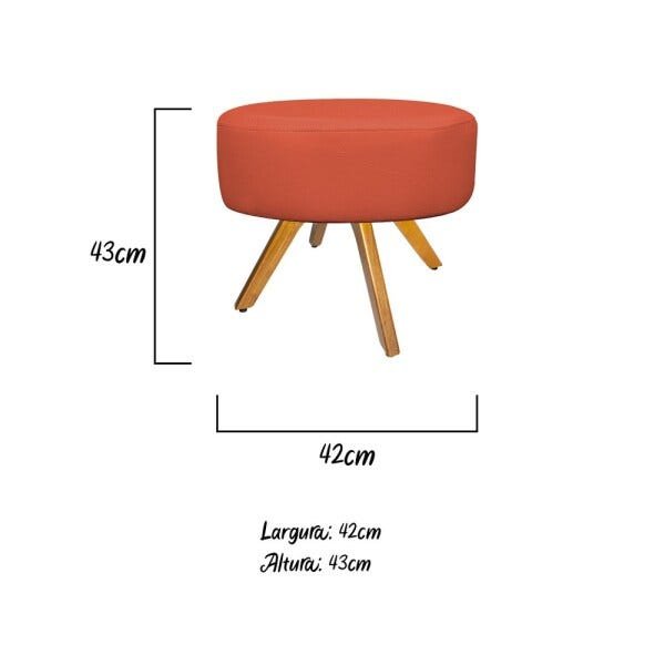 Kit Poltrona Beatriz e Puff Sofia Base Giratória de Madeira Suede Terracota - AM Decor ...