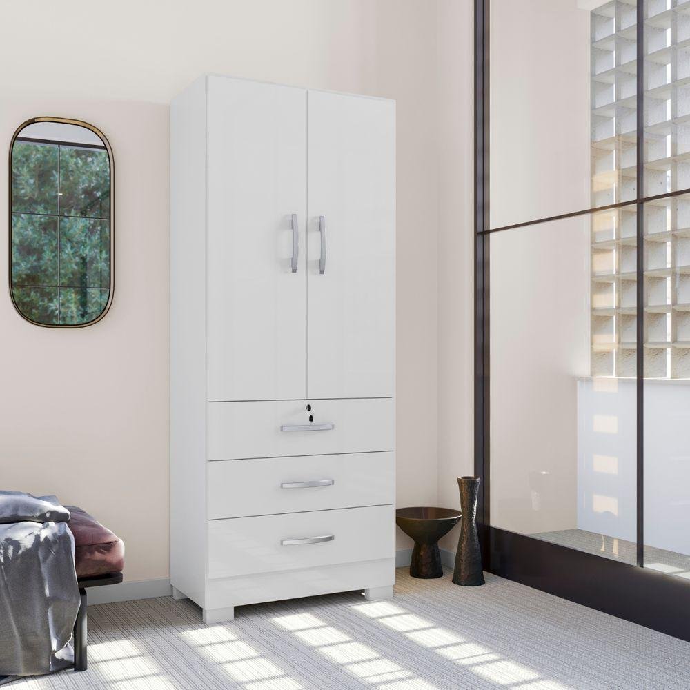 Roupeiro 2 Portas e 3 Gavetas Sneek Branco | MadeiraMadeira