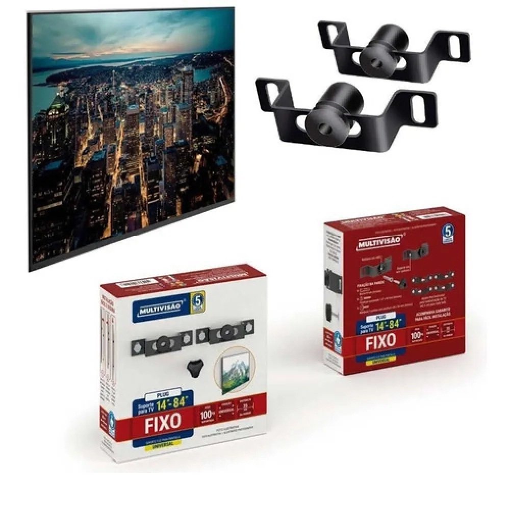 Suporte para Tv Fixo Universal de 14" a 84" M1 Preto - Multivisão ...