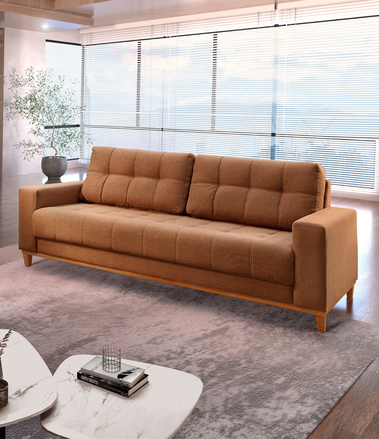 Sofá 3 Lugares Rondomóveis 810 - Linho Richmond Mucuri | MadeiraMadeira