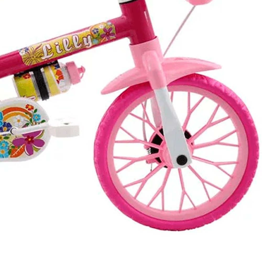 Bicicleta Infantil Feminina Rosa Aro 12 Flower Lilly Cairu Ciclo Cairu ...