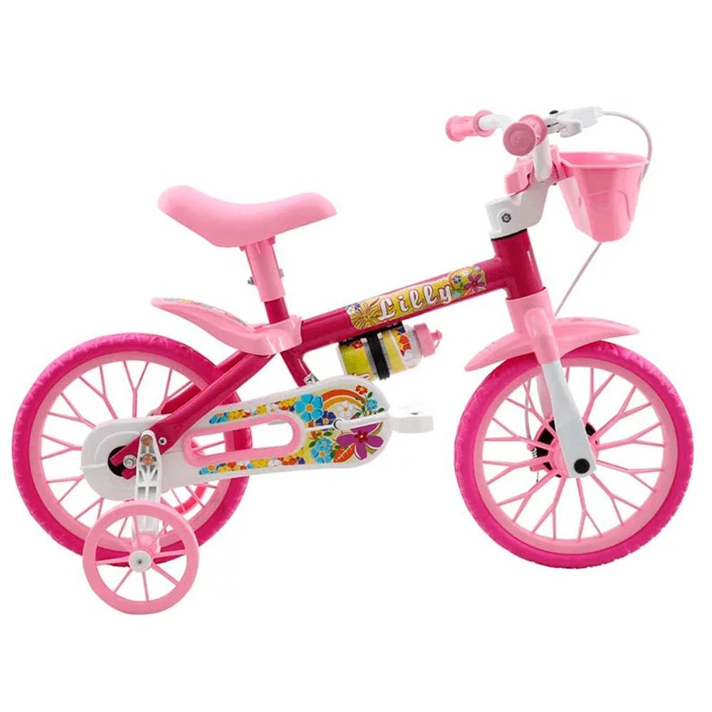 Bicicleta Infantil Feminina Rosa Aro 12 Flower Lilly Cairu Ciclo Cairu ...