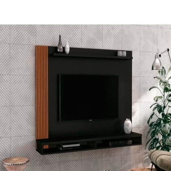 Painel Dijon para TV até 50 Polegadas com Nicho Edn Móveis Preto ...
