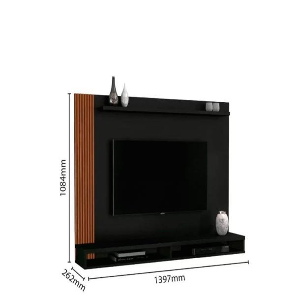 Painel Dijon para TV até 50 Polegadas com Nicho Edn Móveis Preto ...