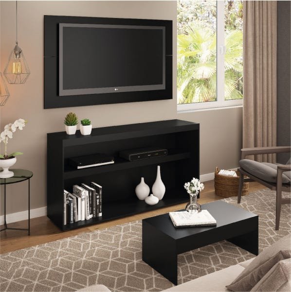 Rack com Painel para Tv 50 Polegadas e Mesa Centro Bragança Preto ...