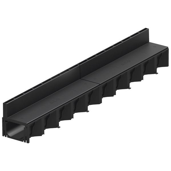 Canal Aco Brickslot com Grelha Oculta L de Polipropileno Preto A15 | MadeiraMadeira