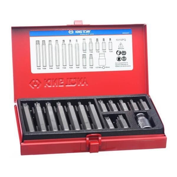 Jogo Chave Torx Tipo Bits 10Mm 15 Peças King Tony Cdo | MadeiraMadeira