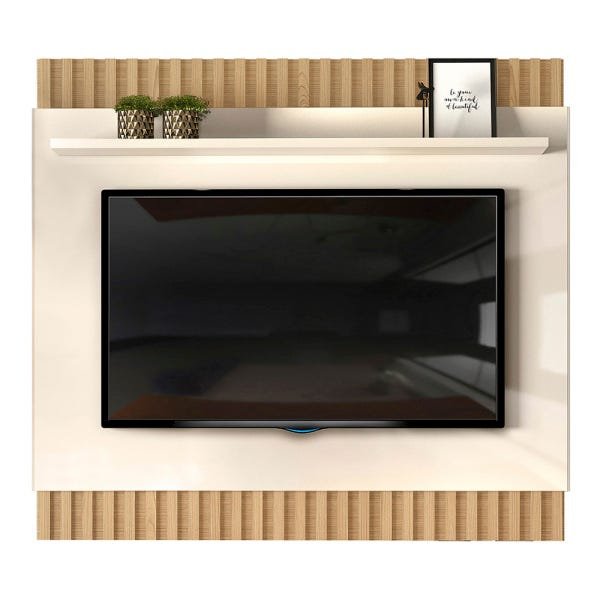 Rack Bancada com Painel para Tv Até 60 Polegadas Veneza Espelhado D04 Creme/Areia - Adj Decor ...