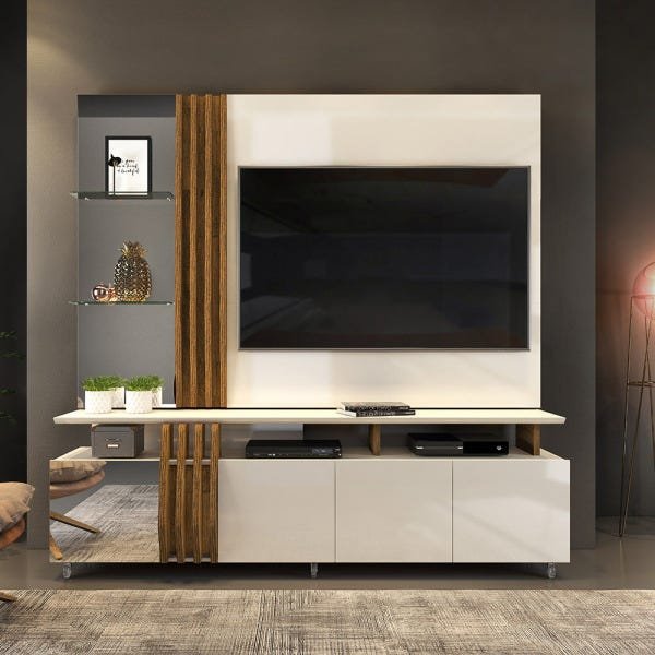 Rack Bancada com Painel para TV até 55 Polegadas Florença Espelhado D04 ...