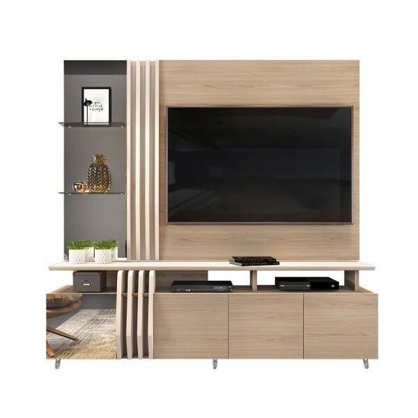 Rack Bancada com Painel para Tv Até 55 Polegadas Florença Espelhado D04 ...