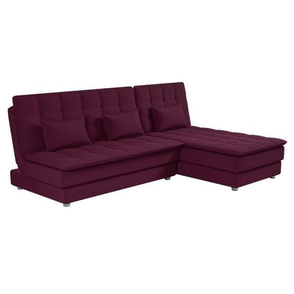 Sofá Cama 4 Lugares Penelope - Matrix - Turkey Vinho | MadeiraMadeira