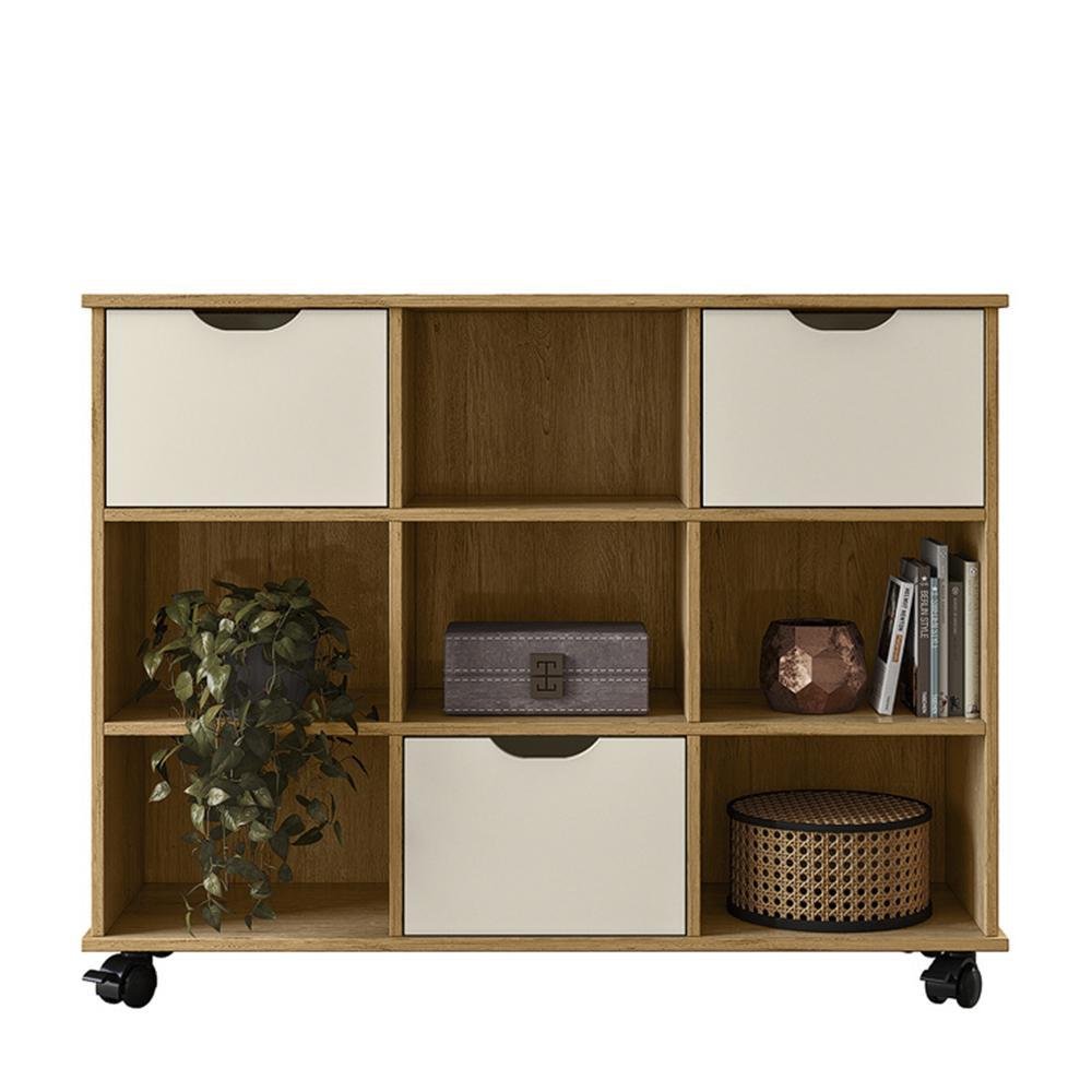 Nicho Organizador 1478 Freijó/off White com 3 Gavetas - Qmovi ...